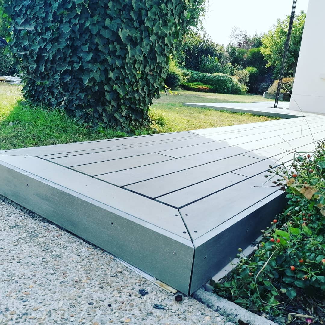 Terrasse en bois composite Silvadec gris taïga à Meaux (77) | Terrasse ...